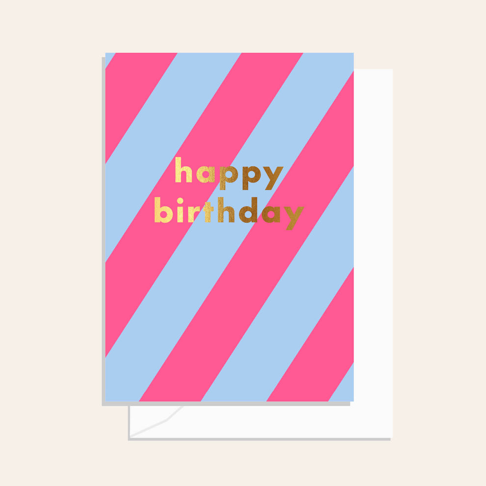 Stripe Birthday Neon Pink – Elm Paper Wholesale