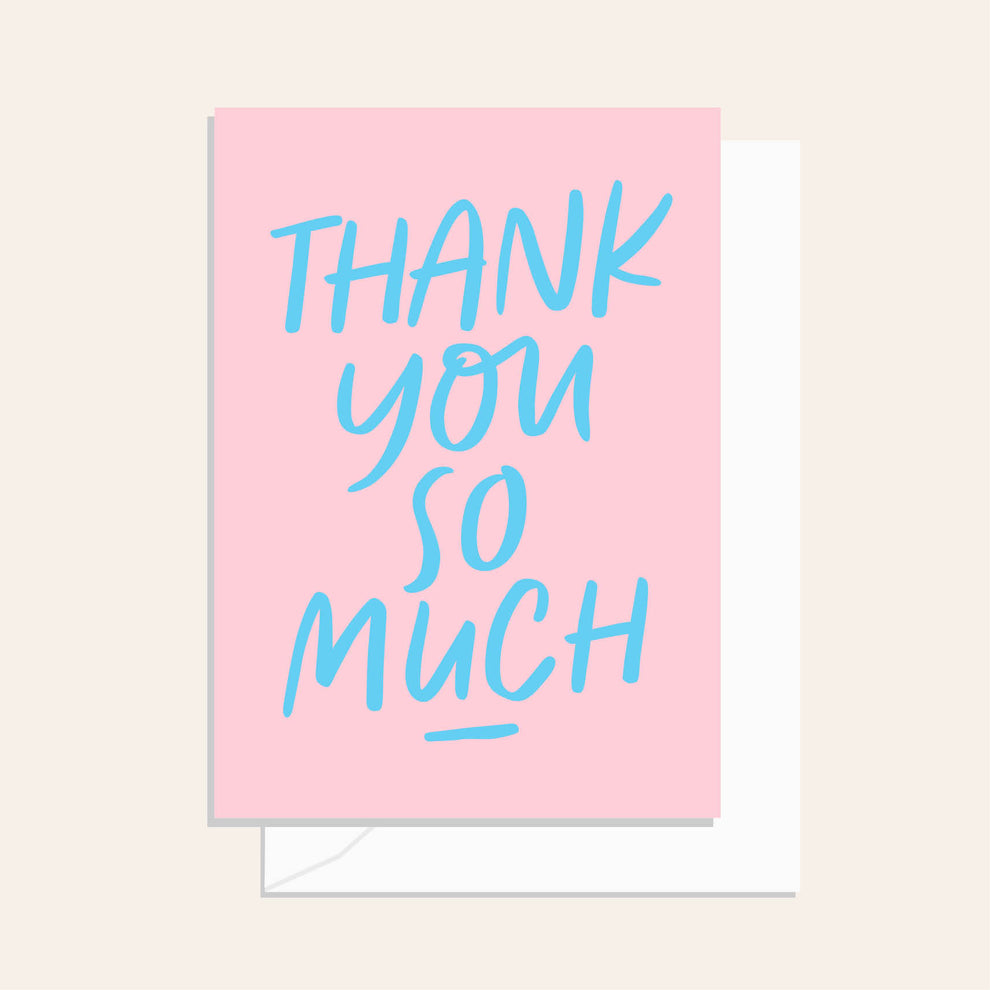 Thank You So Much Script Card – Elm Paper Wholesale